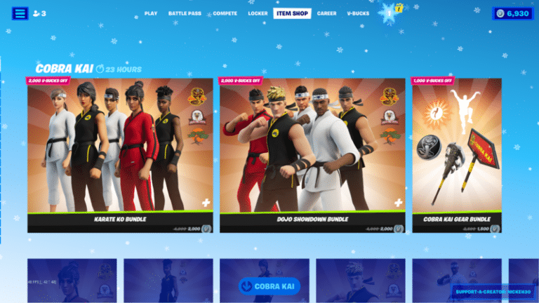 Fortnite x Cobra Kai Cosmetics Now Available In-Game – Esports News ...